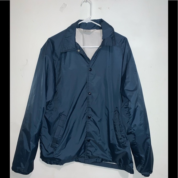 Unsure | Jackets & Coats | Vintage Blue Nylon Jacket Lightweight Size ...